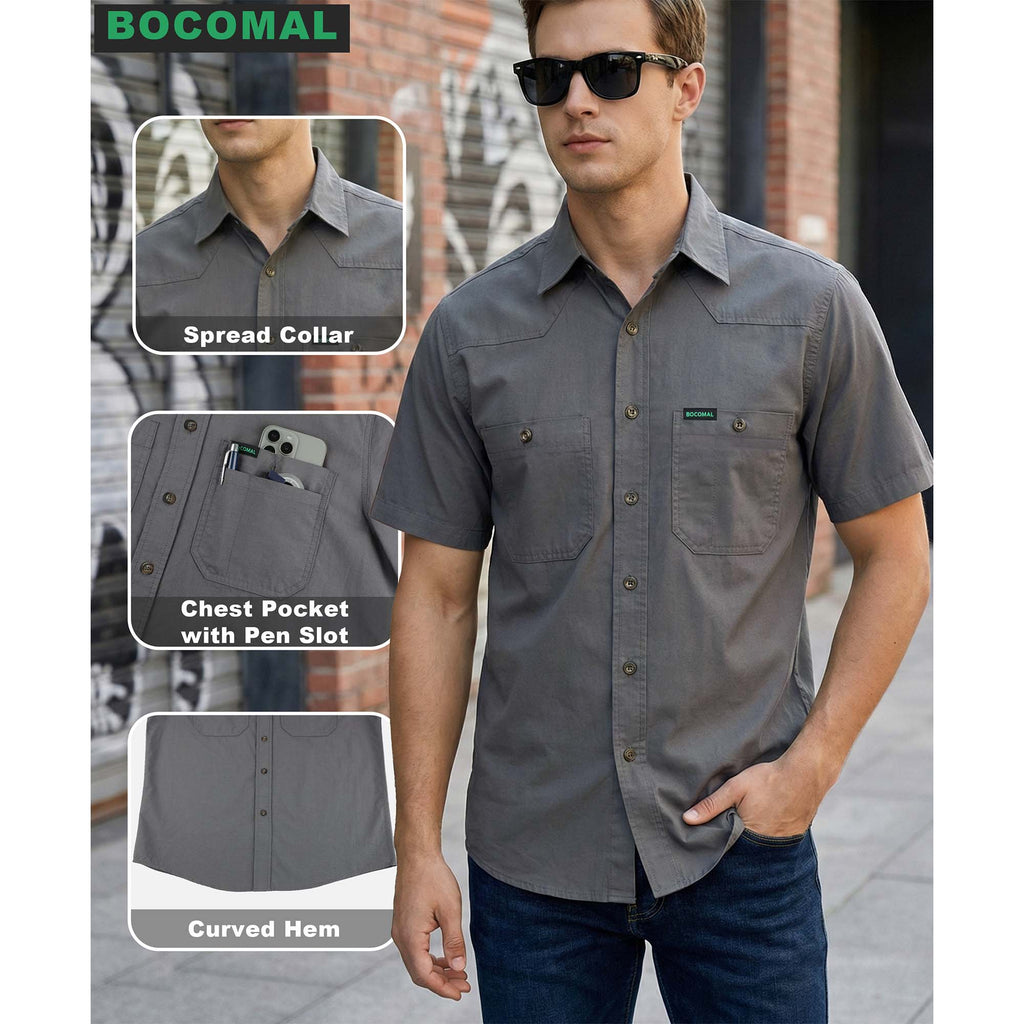 BOCOMAL FR Longe Sleeve Reflective Shirts,Hi Vis FR Shirts,CAT 2 fire ...